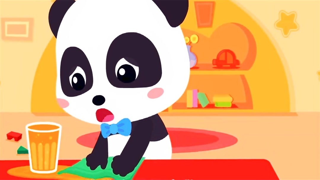 宝宝巴士动画第2季:桌子脏脏的会有细菌,快用抹布擦干净!