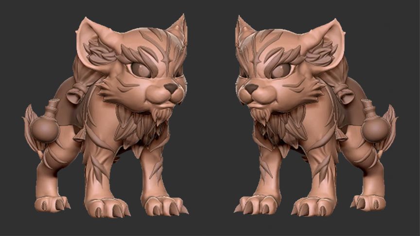 教你用zbrush雕刻一个神兽白虎、zbrush基础建模教程