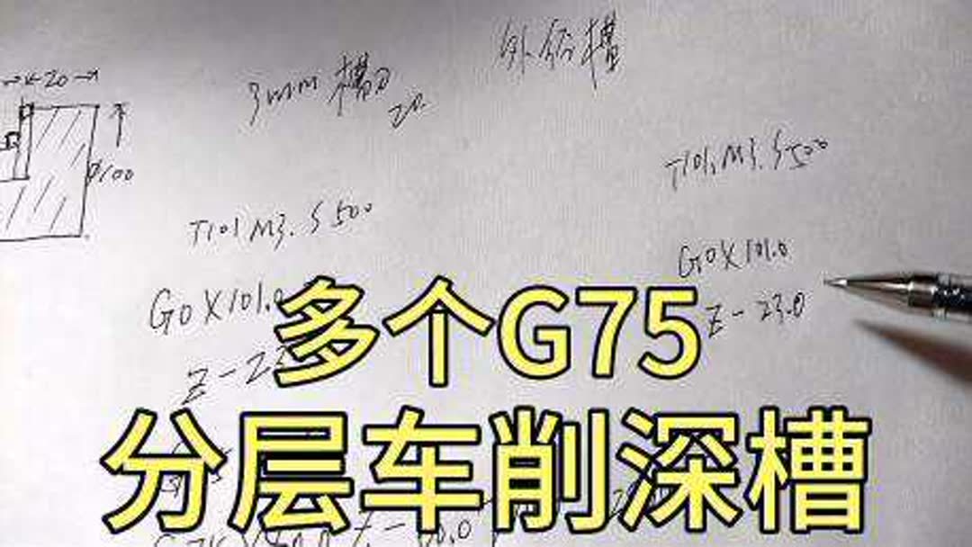 数控车床G75车削深槽,分层次多个G75,保护刀具安全快速车削