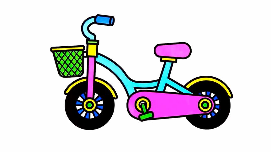 少儿简笔画 儿童自行车 一起来画画