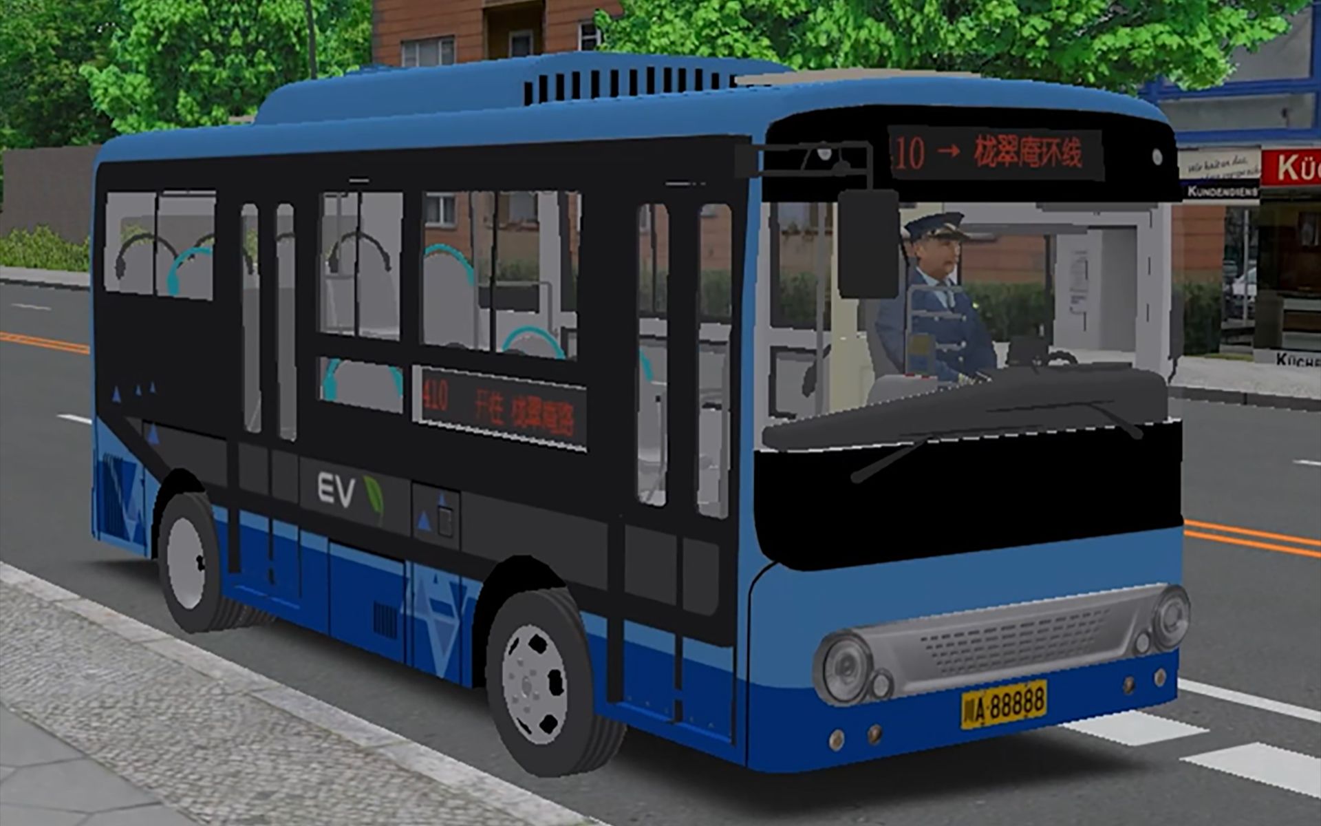 OMSI2金河市,6M长巴士宇通E6配原厂涂装在金河公交410路,栊翠庵路...