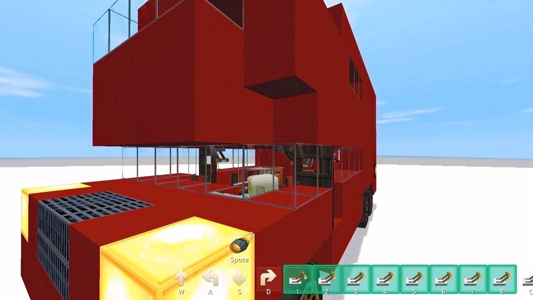 迷你世界 五房一厅豪华房车 有钱人玩的汽车