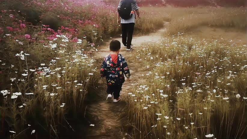 重阳节是中国传统节日,我和可乐踏秋赏花背诗玩的不亦乐乎