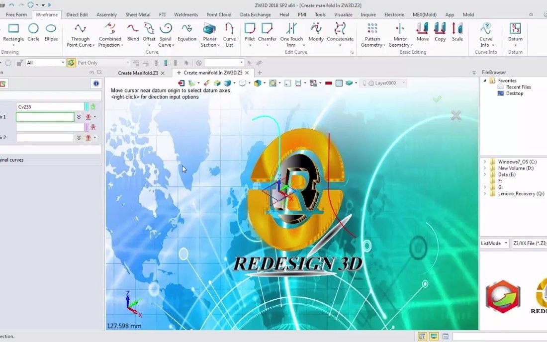 中望3D Create Manifold In ZW3D 2018