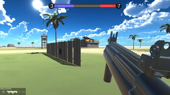 战地模拟器:战舰出击,摧毁敌人在陆地上的坦克