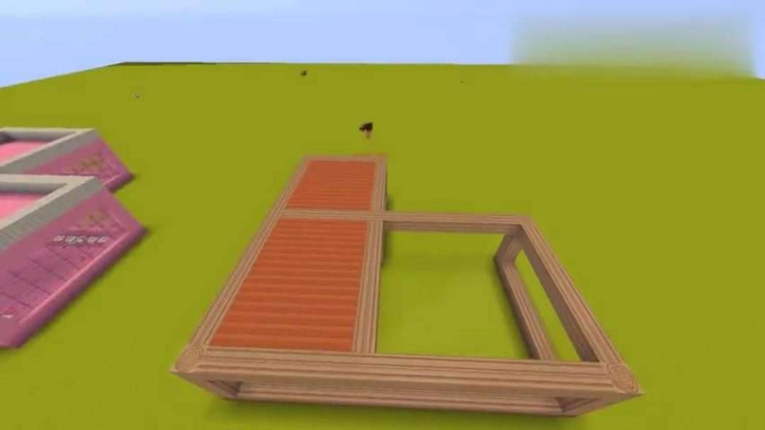 迷你世界建造比赛2:带泳池的二层小别墅,还有黄金建造的泳池