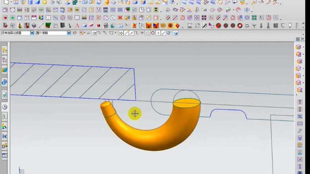 模具设计的3D牛角进胶画法1