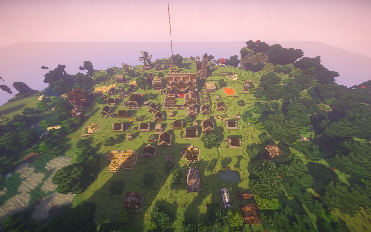 【我的世界】萌新玩家制作的中世纪小镇(有存档)