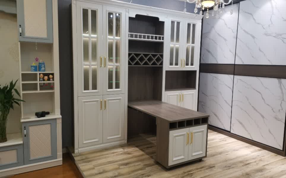 全屋定制餐厅酒柜,伸缩台面设计组装细节必须注意这个柜子效果怎么...