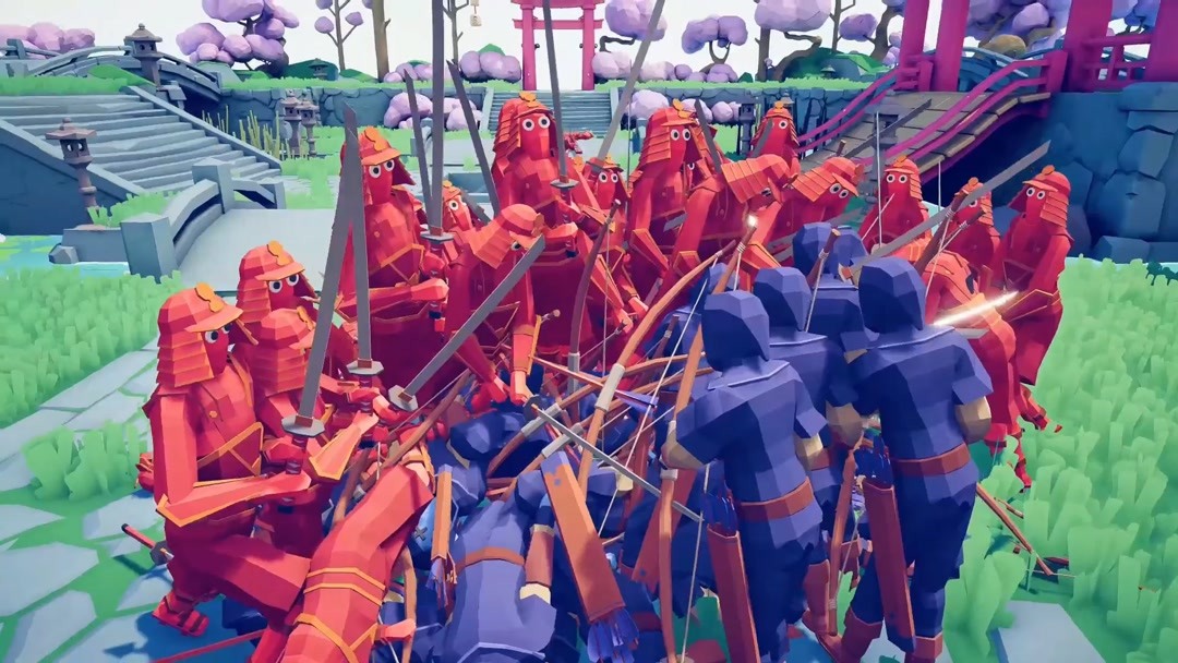 全面战争模拟器:50个武士 VS 50个远程单位