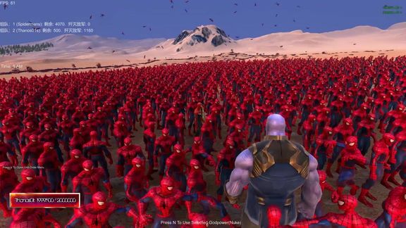 战争模拟器:五千蜘蛛侠在灭霸面前 竟然一下子就输了