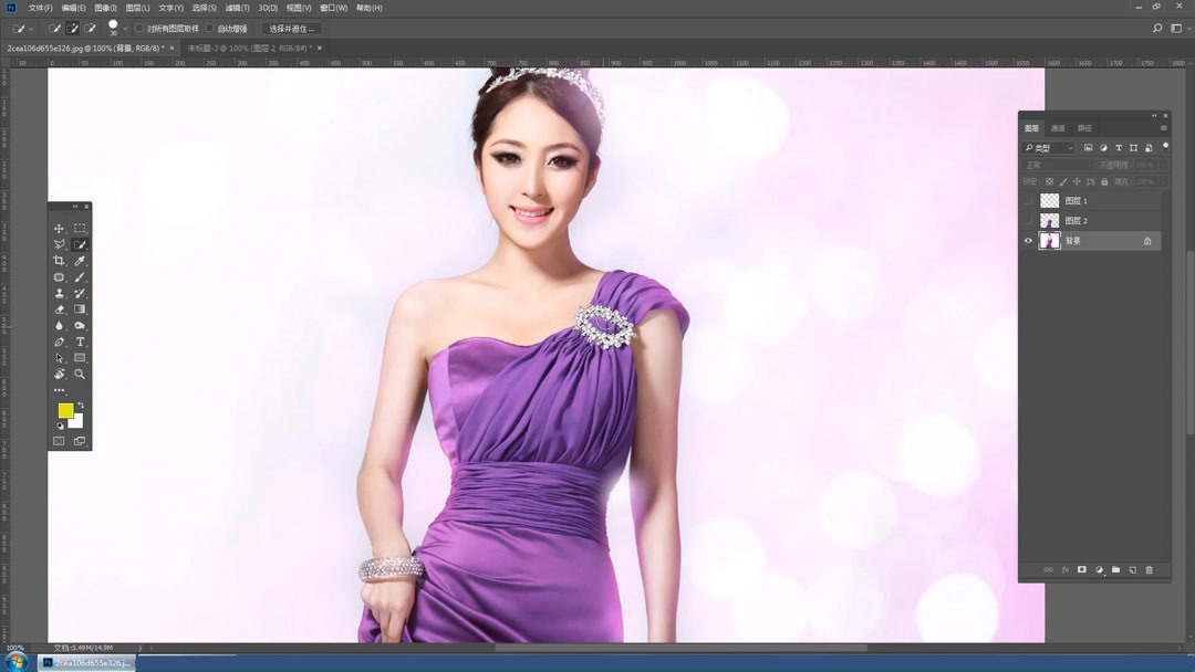 Photoshop-如何给人物衣服换布料,图层混合
