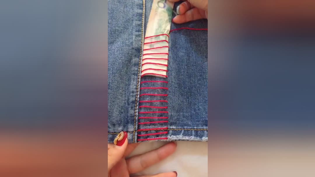 这样缝出来特别的平整 @神秘人(O725134)#针线活