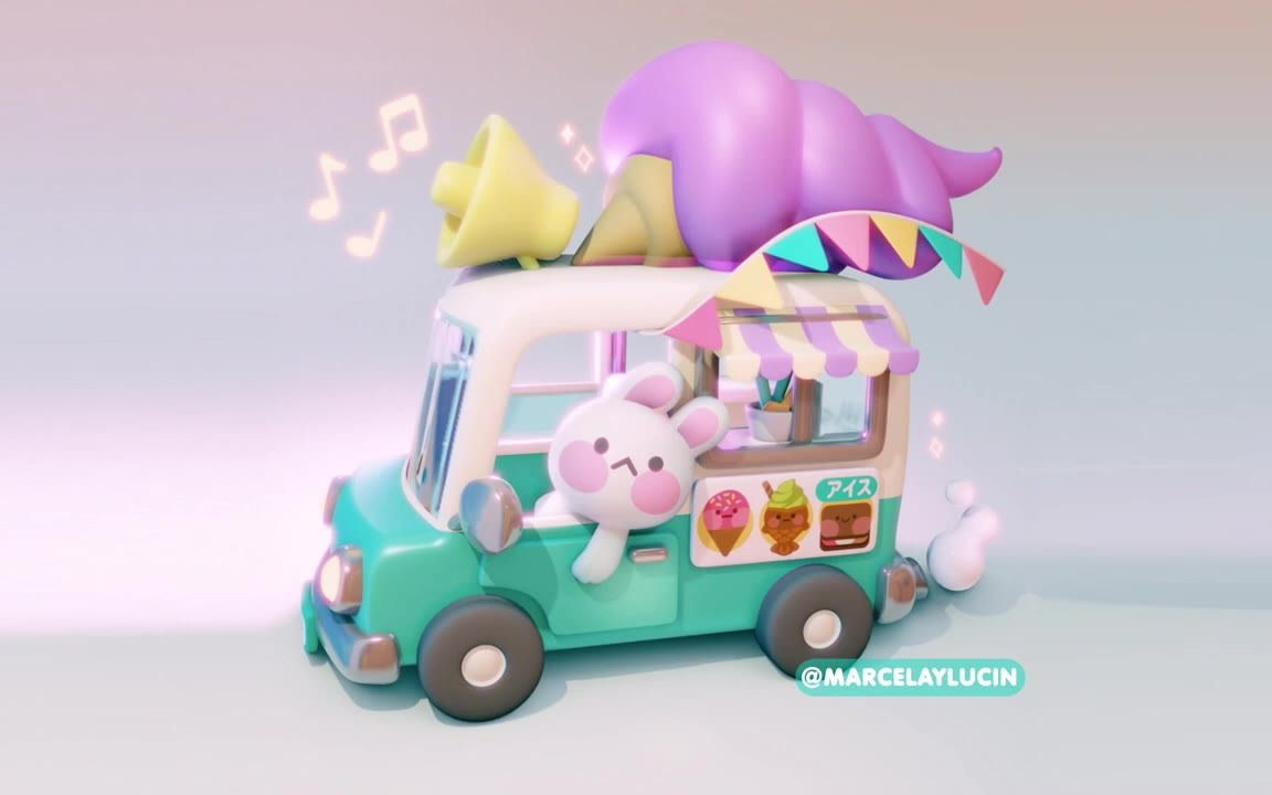 blender建模悠闲时光的冰淇淋商店场景