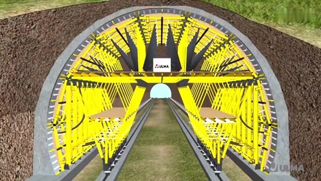 原来隧道混凝土浇筑是这样完成的啊! 3D再现隧道支模浇筑施工