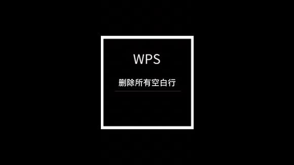 wps技能之批量删除空白行