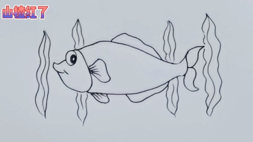 漂亮的鱼儿简笔画,#儿童启蒙#
