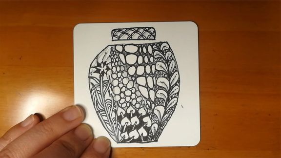 谁都能画的禅绕画,零基础学画,减压放松心灵瑜伽-治愈系花瓶