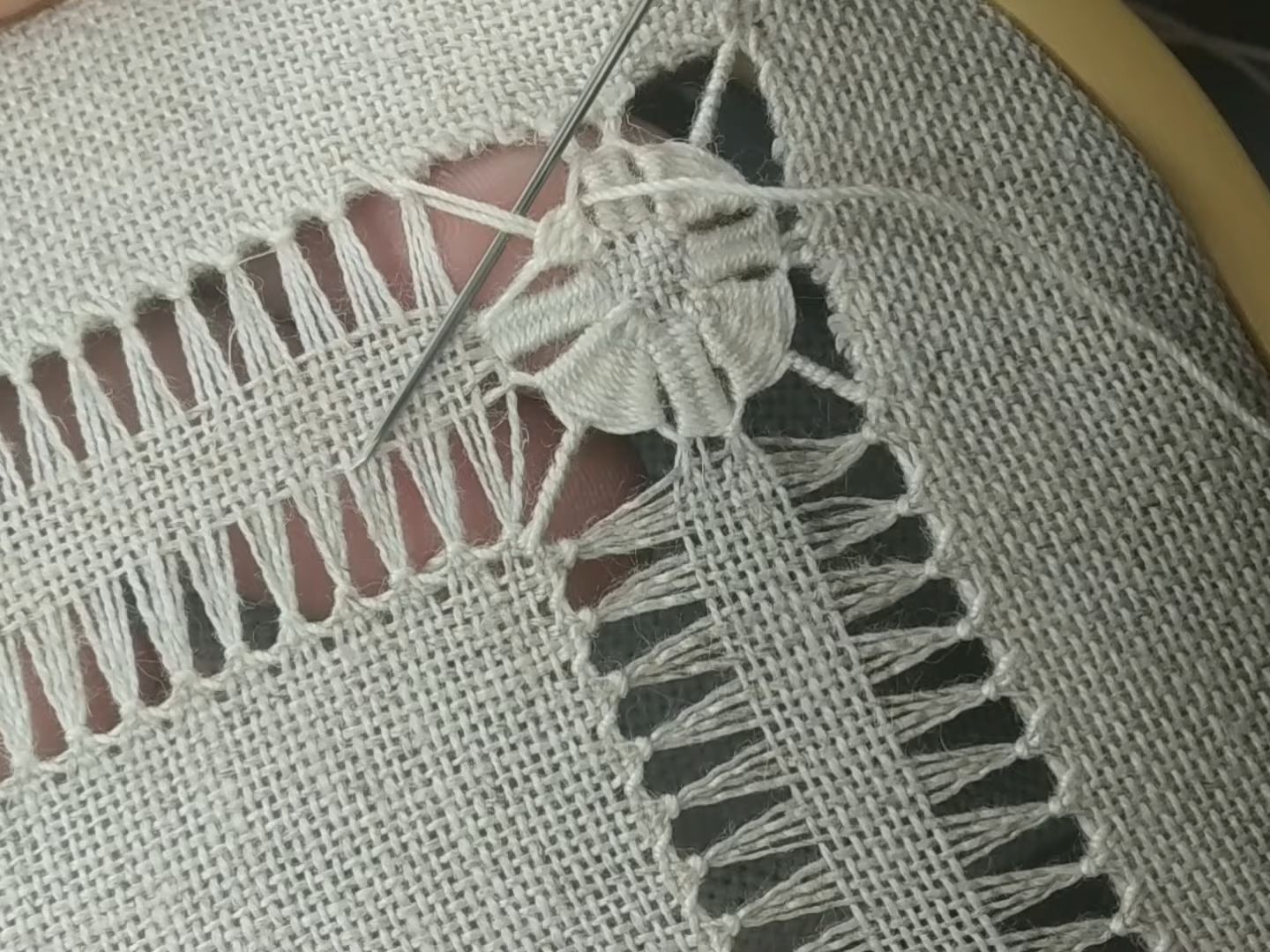 【Beautiful Knitting 】抽纱绣刺绣教程148