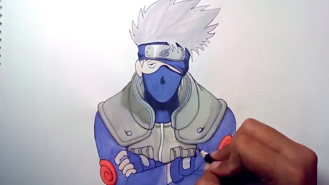 跃然于纸上 绘画与着色 火影忍者画卡卡西