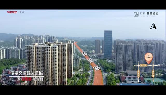 万科森林公园宣传片,黄金C位河西主城区,一面市府一面滨江,城市与...
