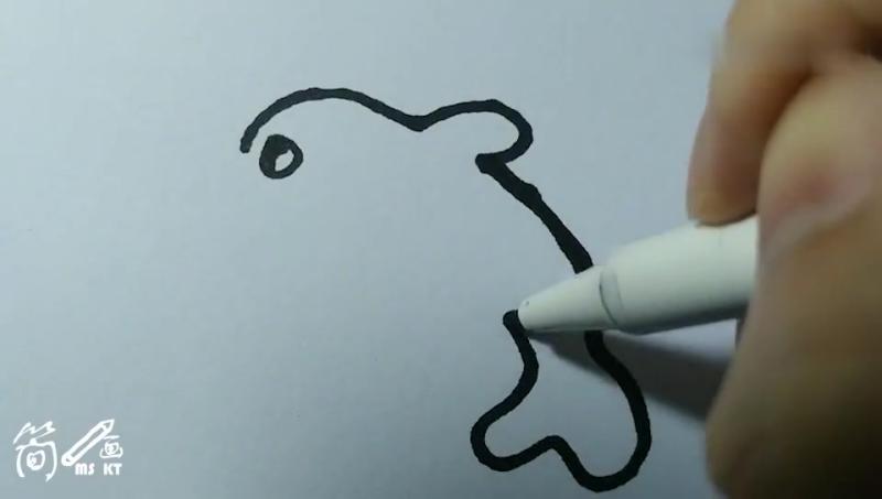 可爱的小海豚,简笔画哦!嘟嘟唔嘟嘟!