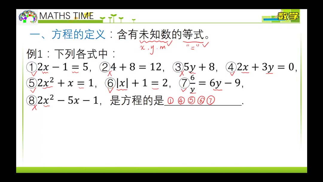 一元一次方程的定义(小会老师微课堂)