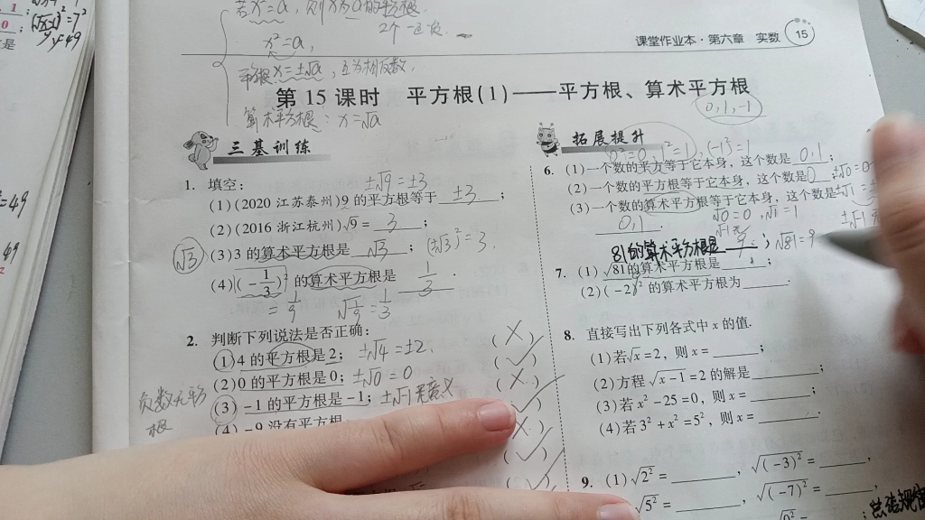 (15)平方根,算术平方根(作业本)