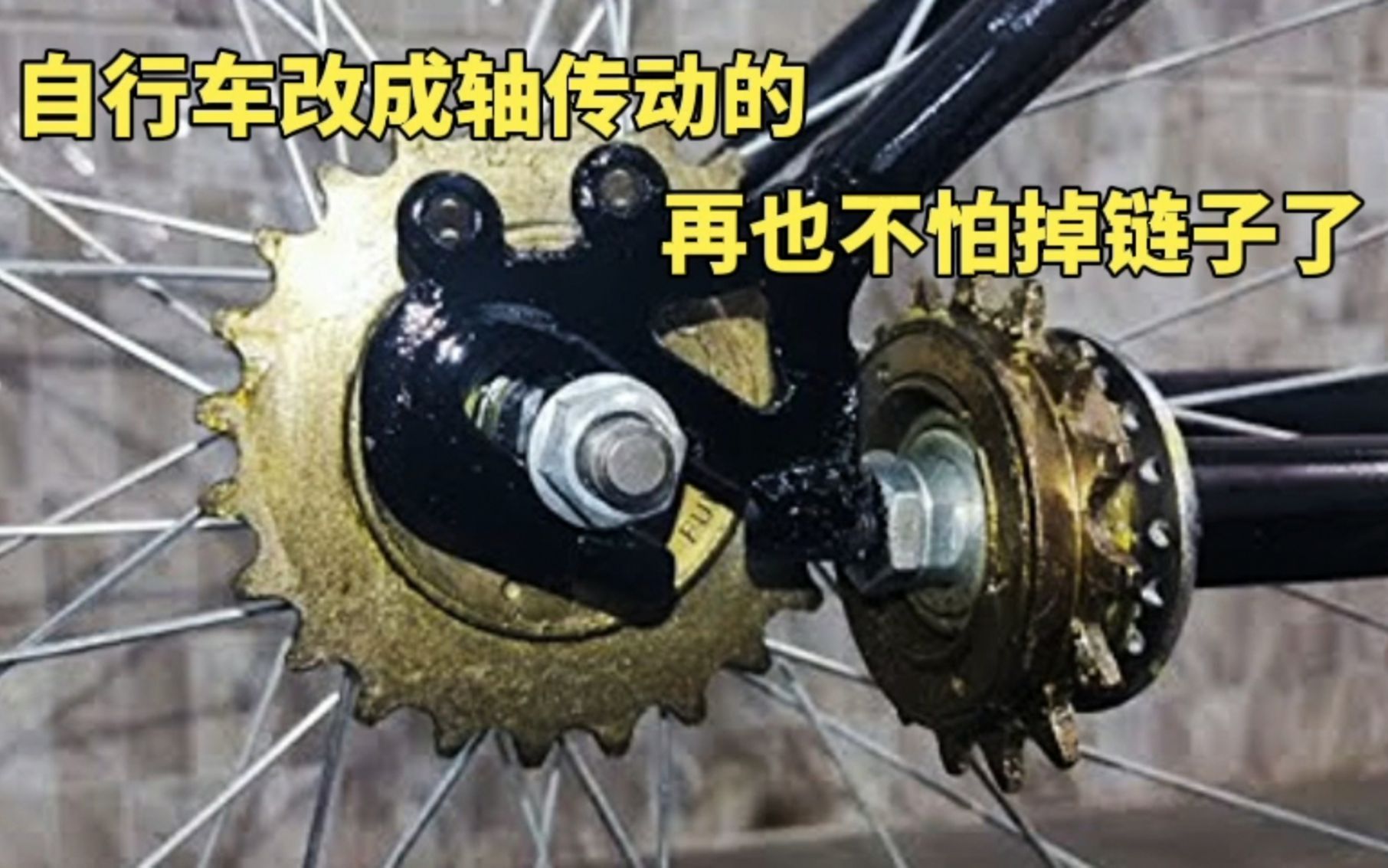 把自行车的链条传动改成传动轴,不但骑起来轻松而且还不会掉链子