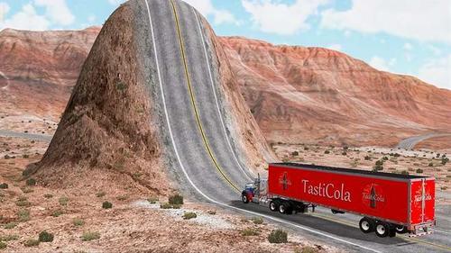 100米超高减速带vs半挂大卡车,老司机打瞌睡没往前看