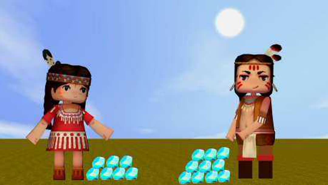 迷你世界动画第19集:卡卡负责均分钻石,妮妮总感觉自己分得少了