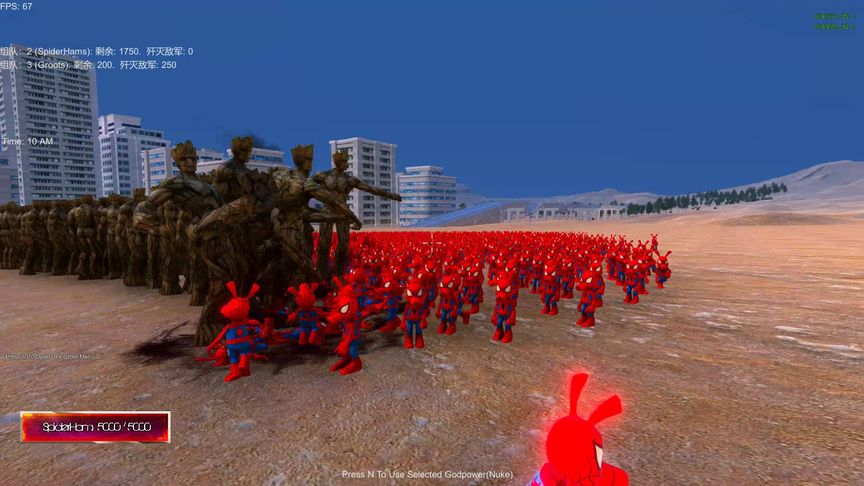 史诗战争模拟器:2000个迷你版蜘蛛侠竟然200个被植物人淘汰了