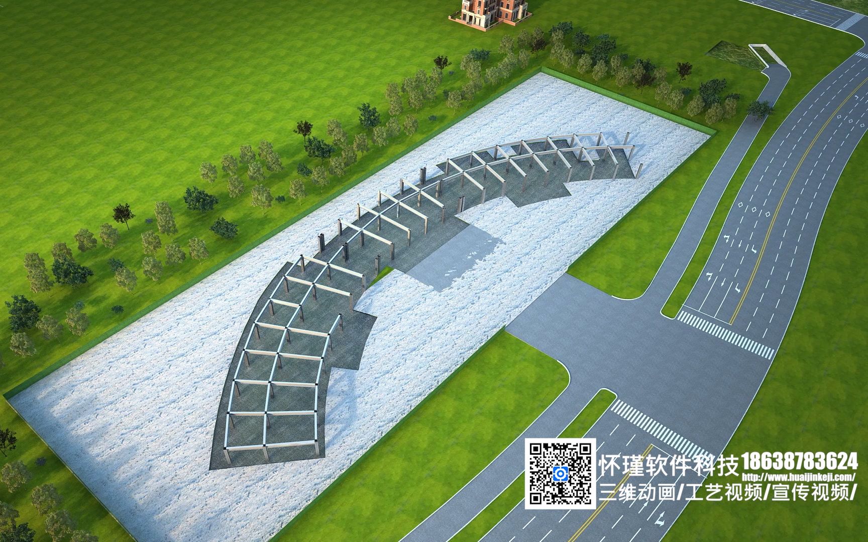 【怀瑾】包头创业孵化中心 钢结构安装施工工程 施工工艺视频 三维...