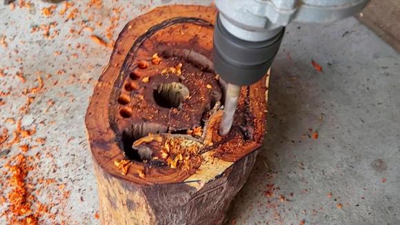 手工制作印度小叶紫檀的大笔筒,重量仅10斤,收藏价值1万多元!