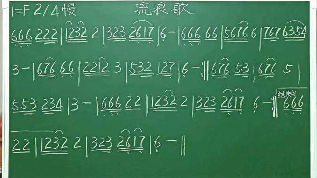 简谱视唱《流浪歌》