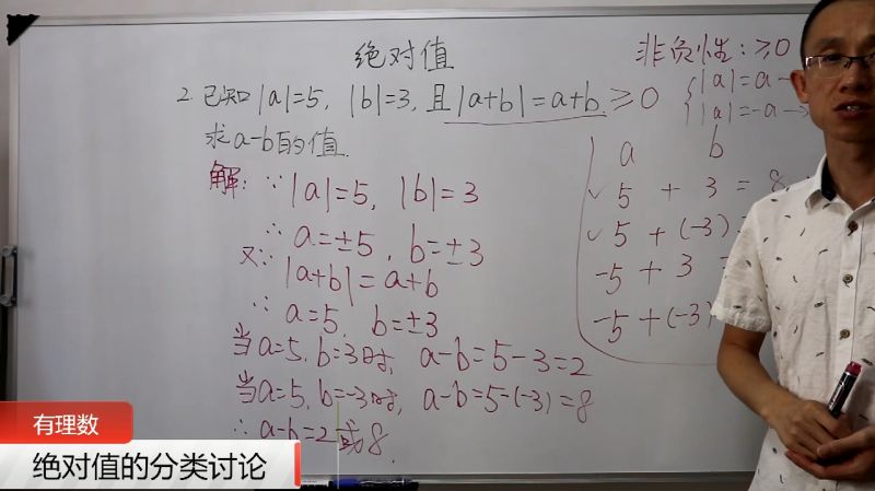 初一数学:绝对值的分类讨论,一定要会写过程