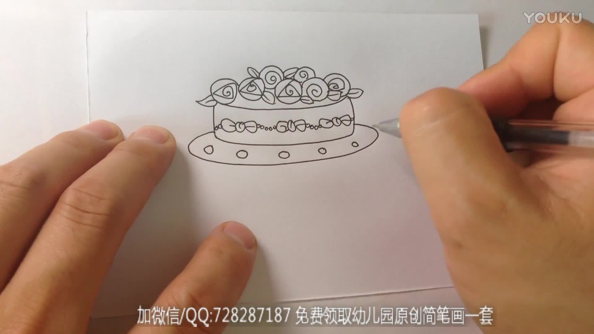 师讯网-最新幼儿园美术简笔画-简笔画各种蛋糕的画法16