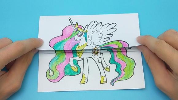 创意手绘小马宝莉宇宙公主三次变身,变换黑化和人形面貌太惊讶!