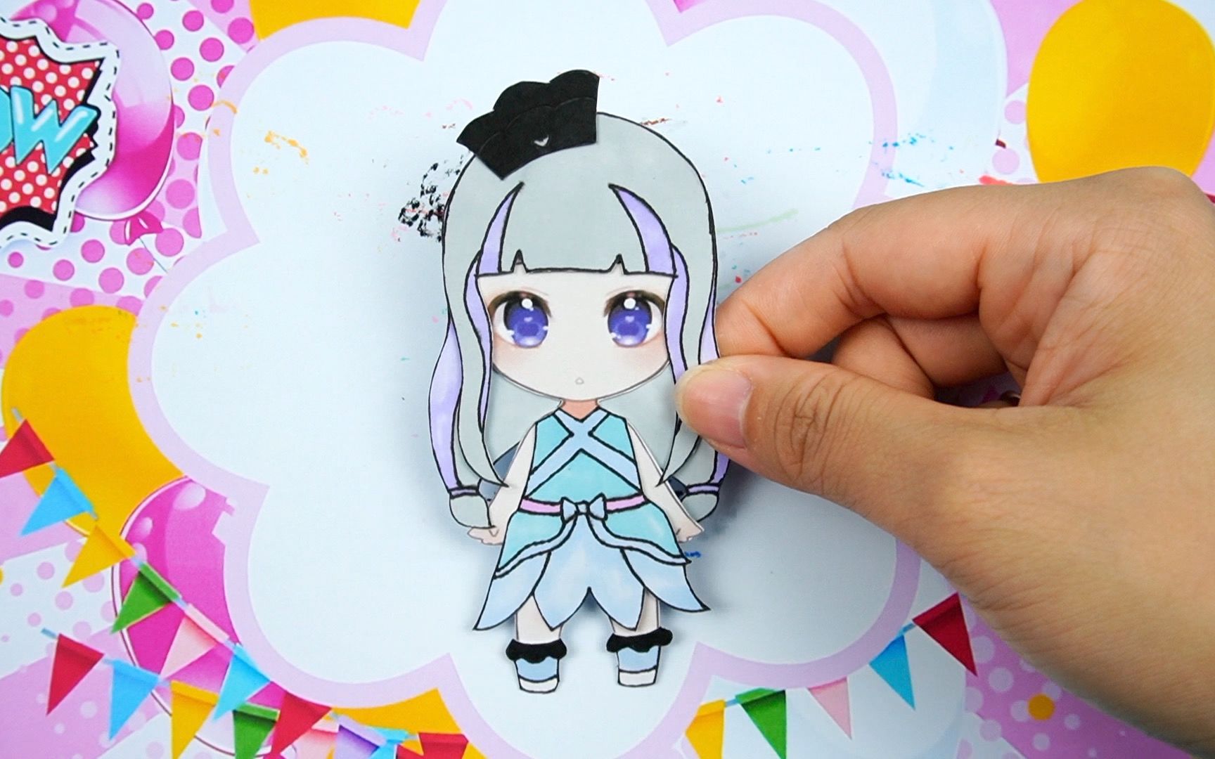 精灵梦叶罗丽手工贴纸,纸娃娃卡通白光莹仙子手绘教程