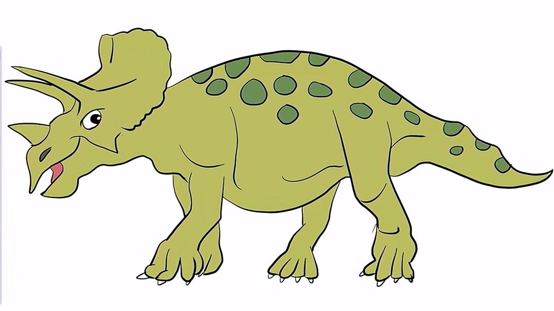 恐龙世界之强壮的三角龙儿童卡通简笔画
