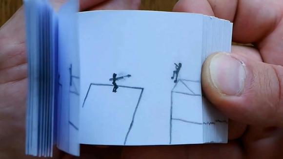 在小本子上画画,火柴人动起来了