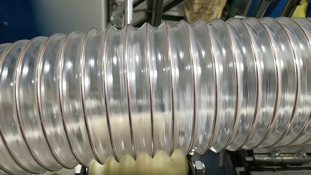 125mm大口径pu透明钢丝软管吸风吸尘除尘集尘管通风软管