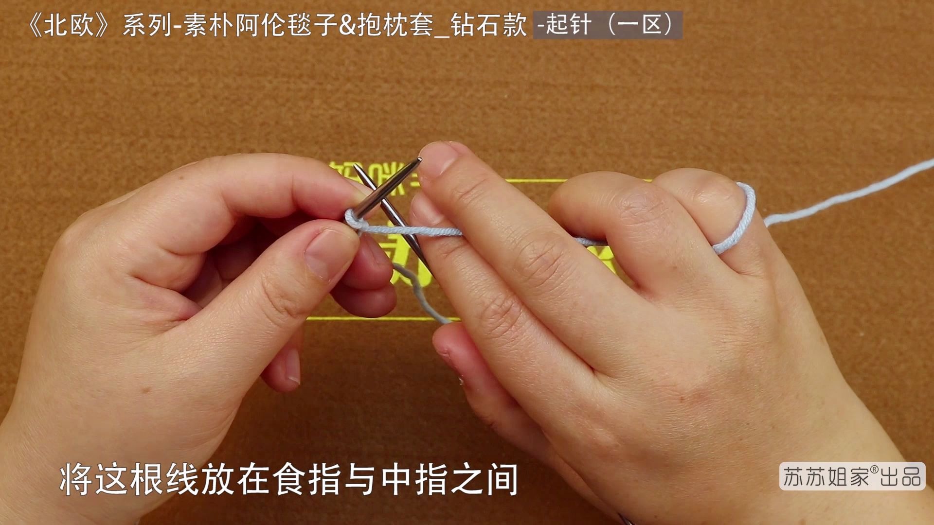 ...苏苏姐家_棒针《北欧》系列-素朴阿伦毯子&抱枕套_钻石款教程.mp4