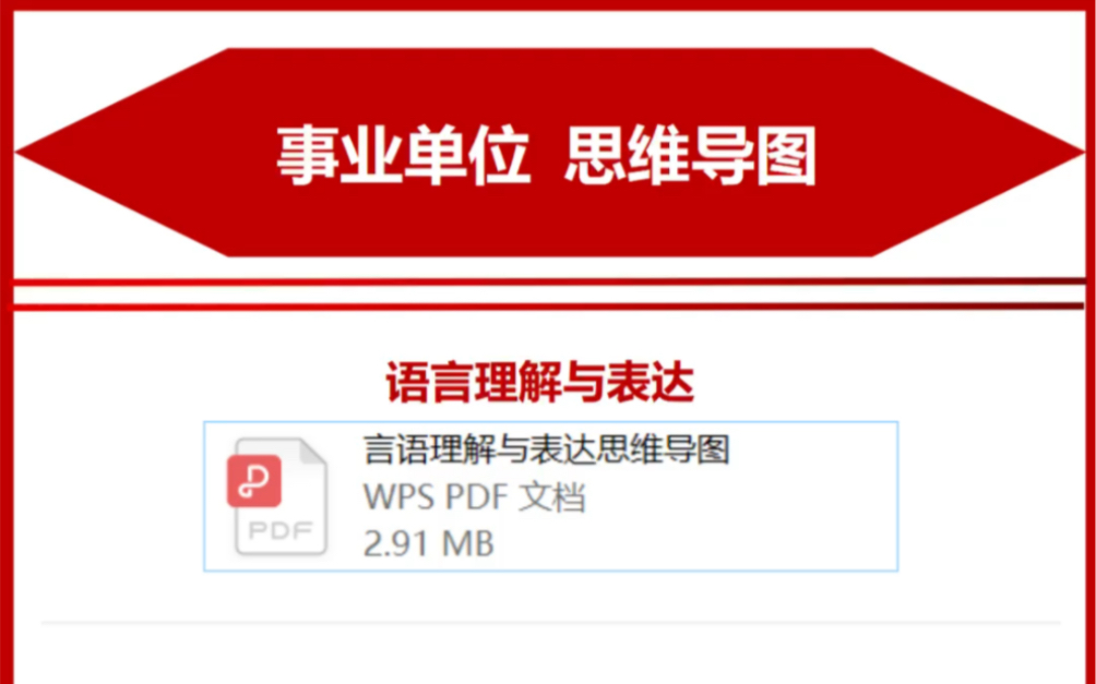 事业单位语言理解与表达思维导图分享～