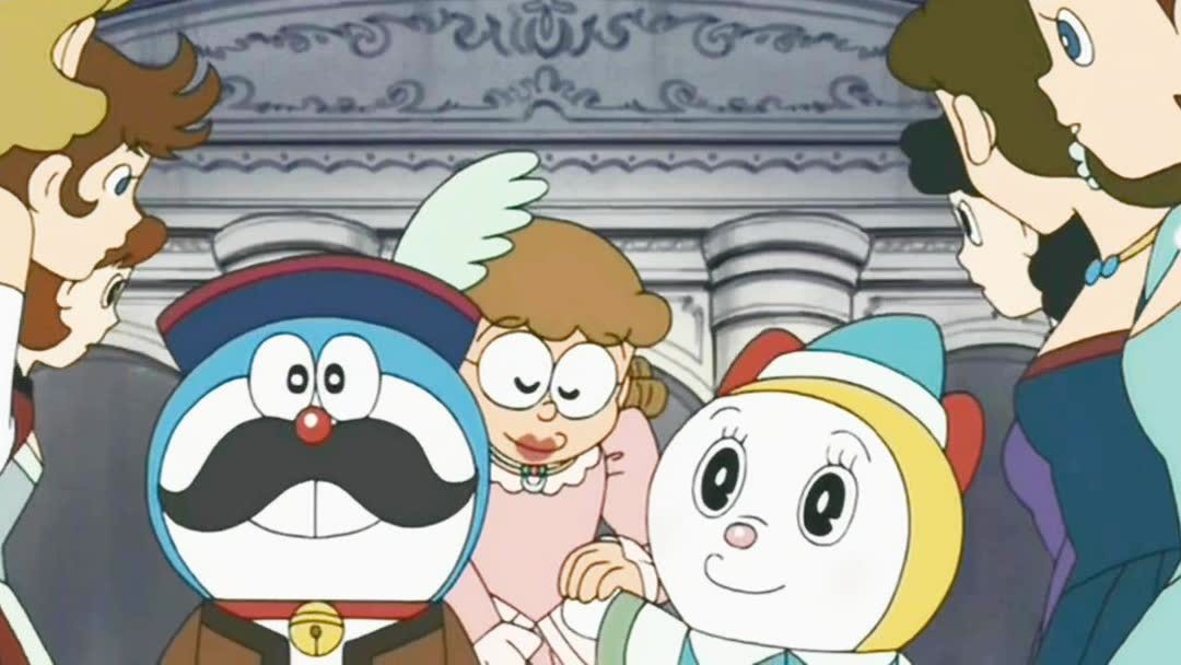 哆啦A梦来到古代欧洲,大雄男扮女装,假装成公主和王子跳舞