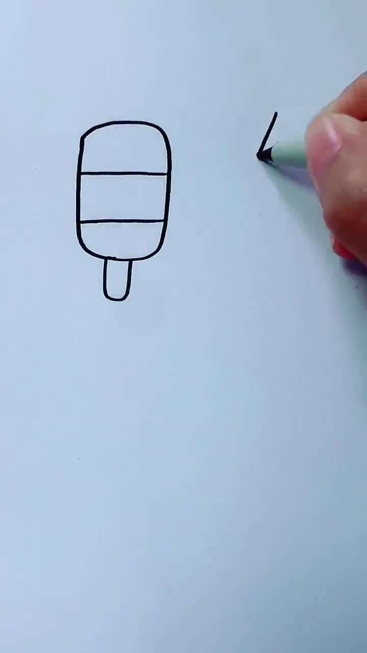 简笔画各种雪糕一起来画画儿童简笔画教程