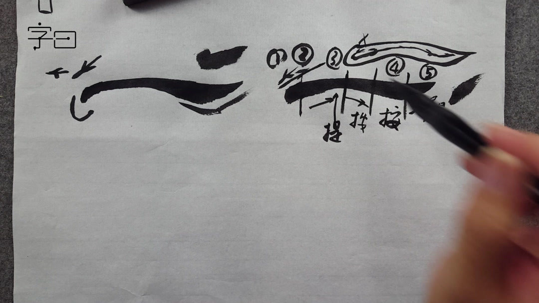 毛笔隶书笔法练习,蝉头燕尾