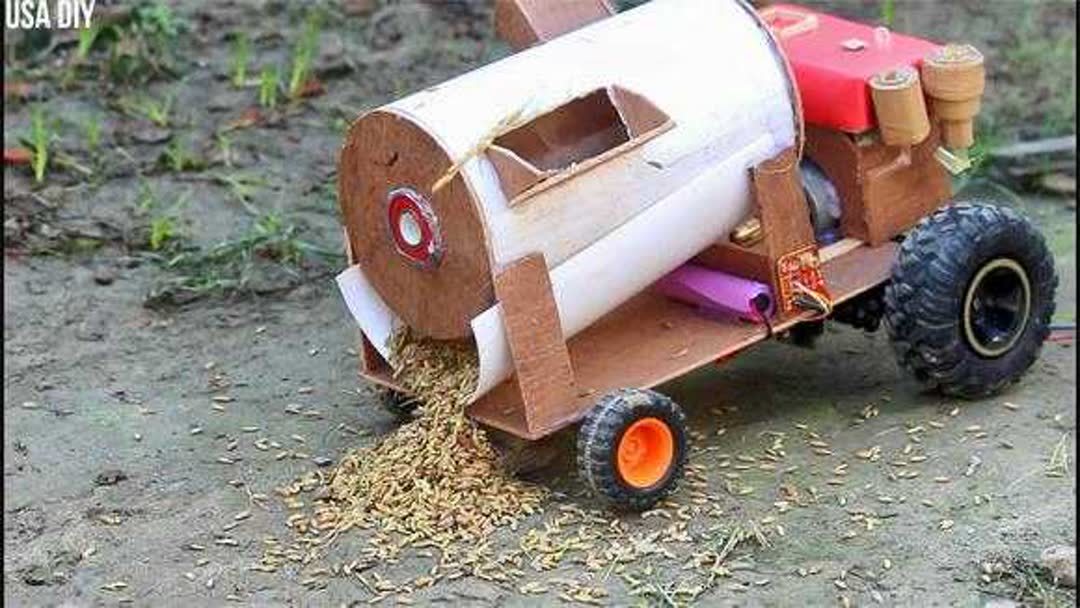 如何制作水稻迷你收获机- DIY