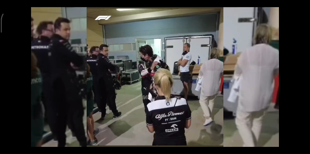 恭喜周冠宇f1首秀拿下积分 赛后与工作人员激动的抱在一起