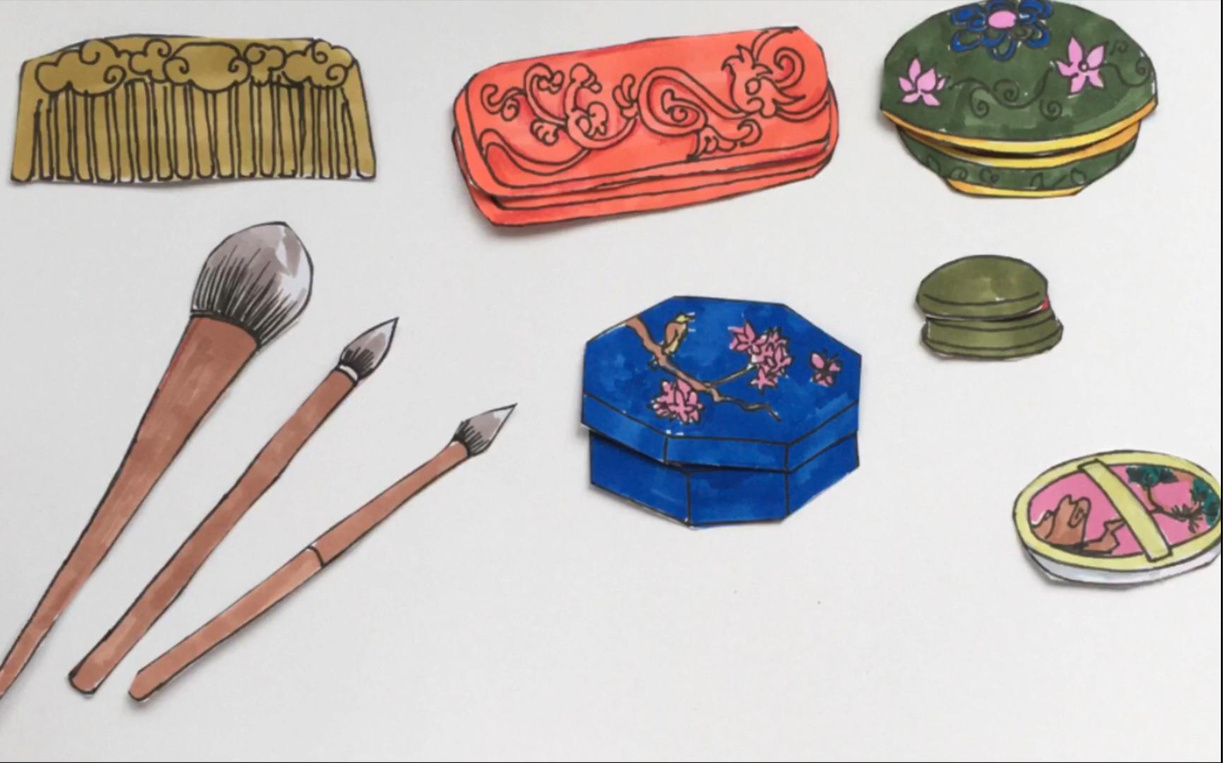 【剪纸】计划做一个古风化妆定格动画,先制作道具